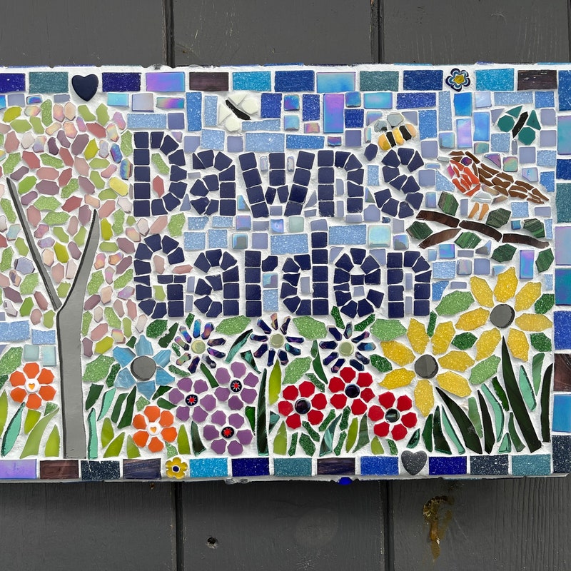 Mosaic Address Sign - Etsy