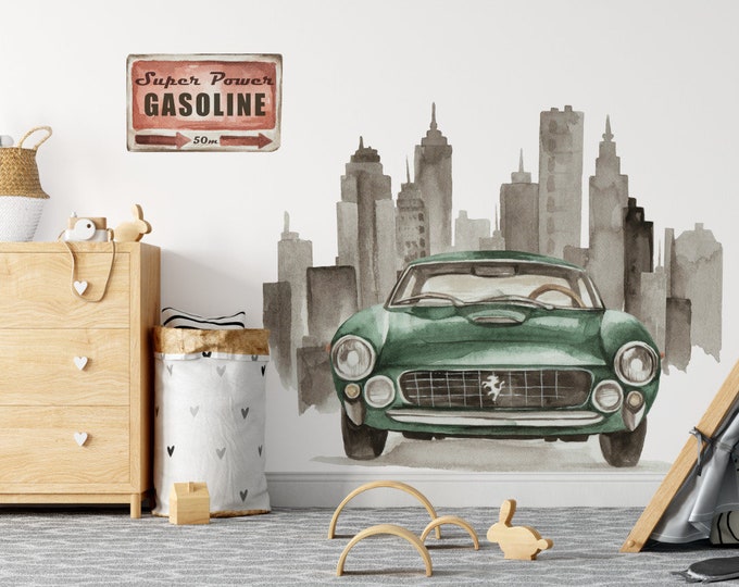 Boho Neutral Colored Vehicle Wall Decals, Construction Wall Decals, Car ...