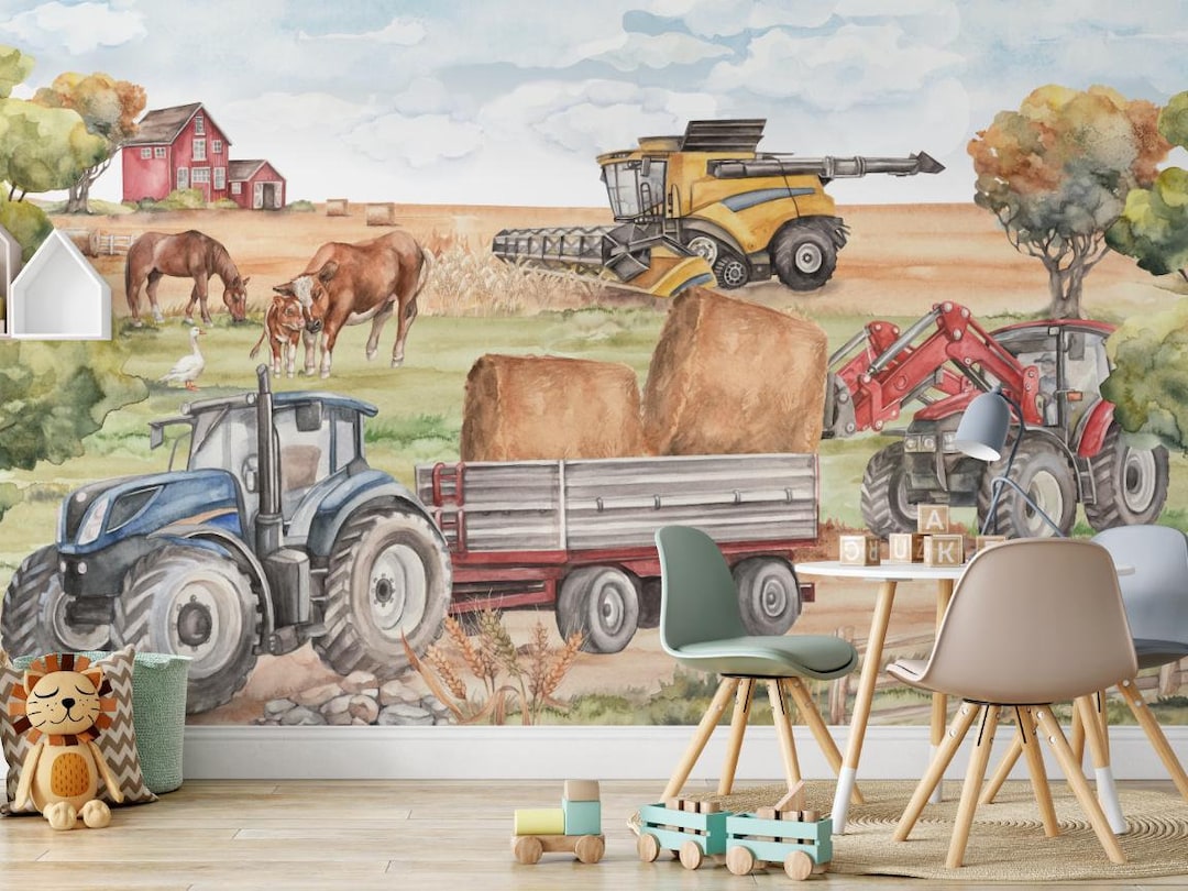 FARM-behang voor de kinderkamer Boerderijbehang voor de kinderkamer ...