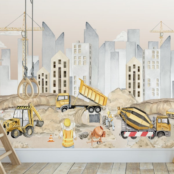 Construction Wallpaper - Etsy
