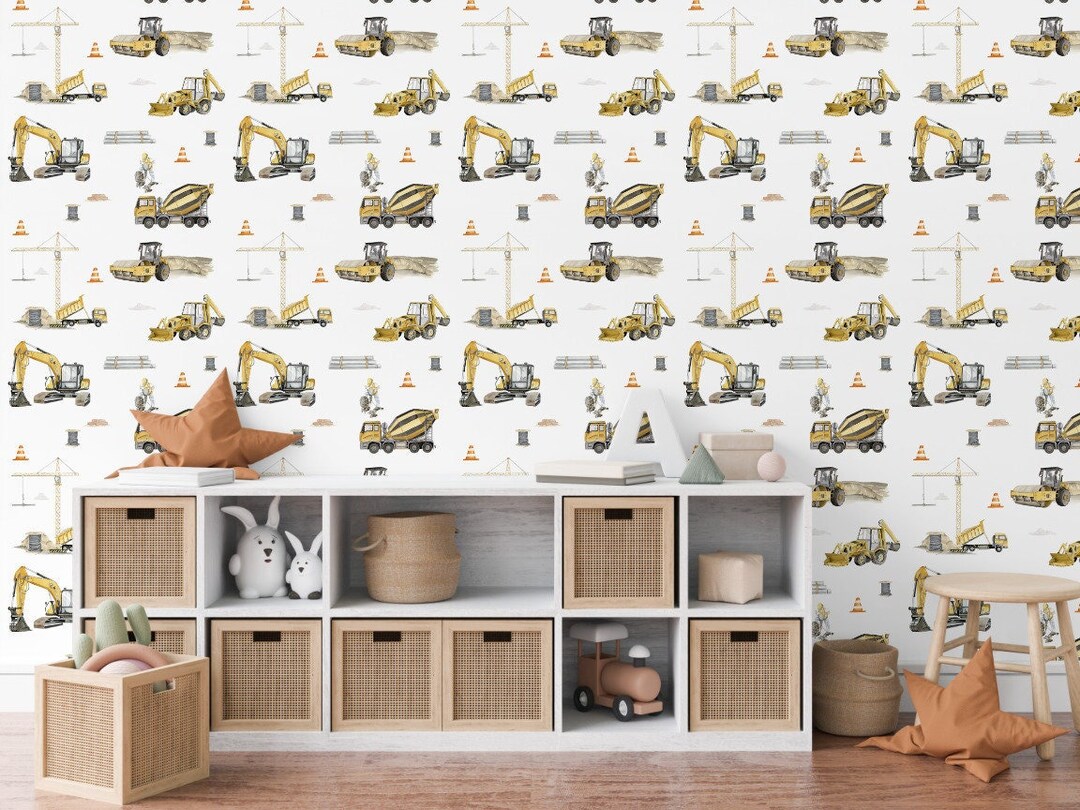 Wallpaper for Young Operators: Excavators, Cranes and a Repeating Theme ...