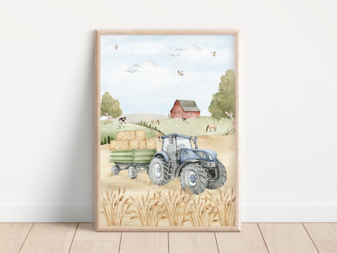 TRACTOR in the Field Wall Poster - Etsy