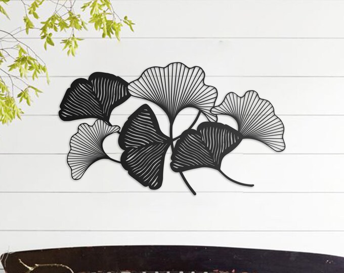 Gingko Leaf Wall Art, Metal Wall Art, Metal Wall Decor, Wall Signs ...