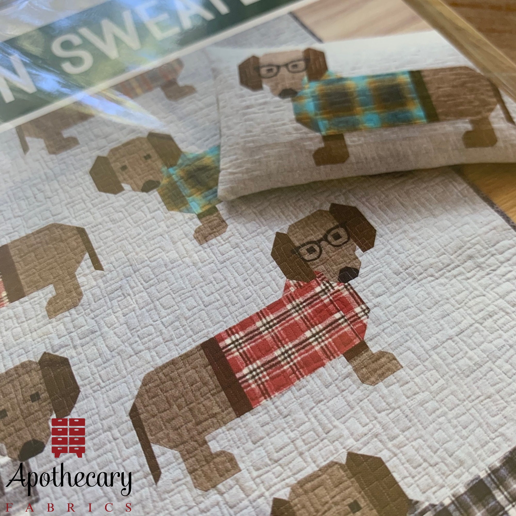 Dogs in Sweaters Quilt Pattern PAPER PATTERN Elizabeth | Etsy