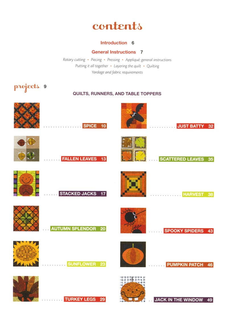 Festive Fall Quilts Sewing Pattern Book 64 PAGES Written - Etsy