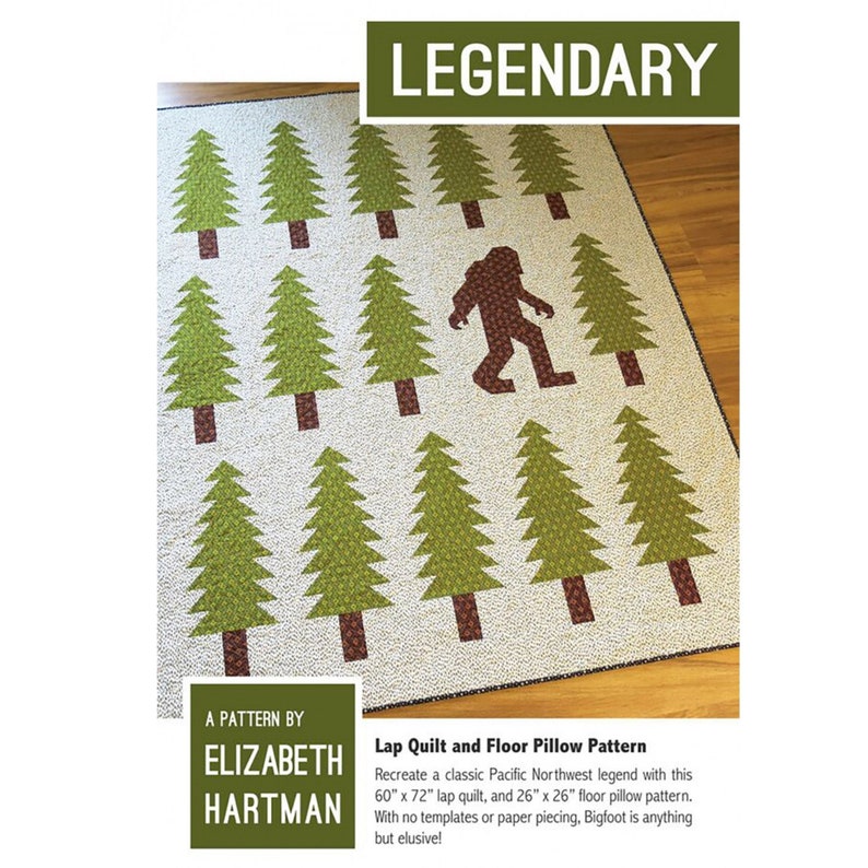 Legendary Bigfoot Quilt Sewing Pattern - PAPER PATTERN - Designed by ...
