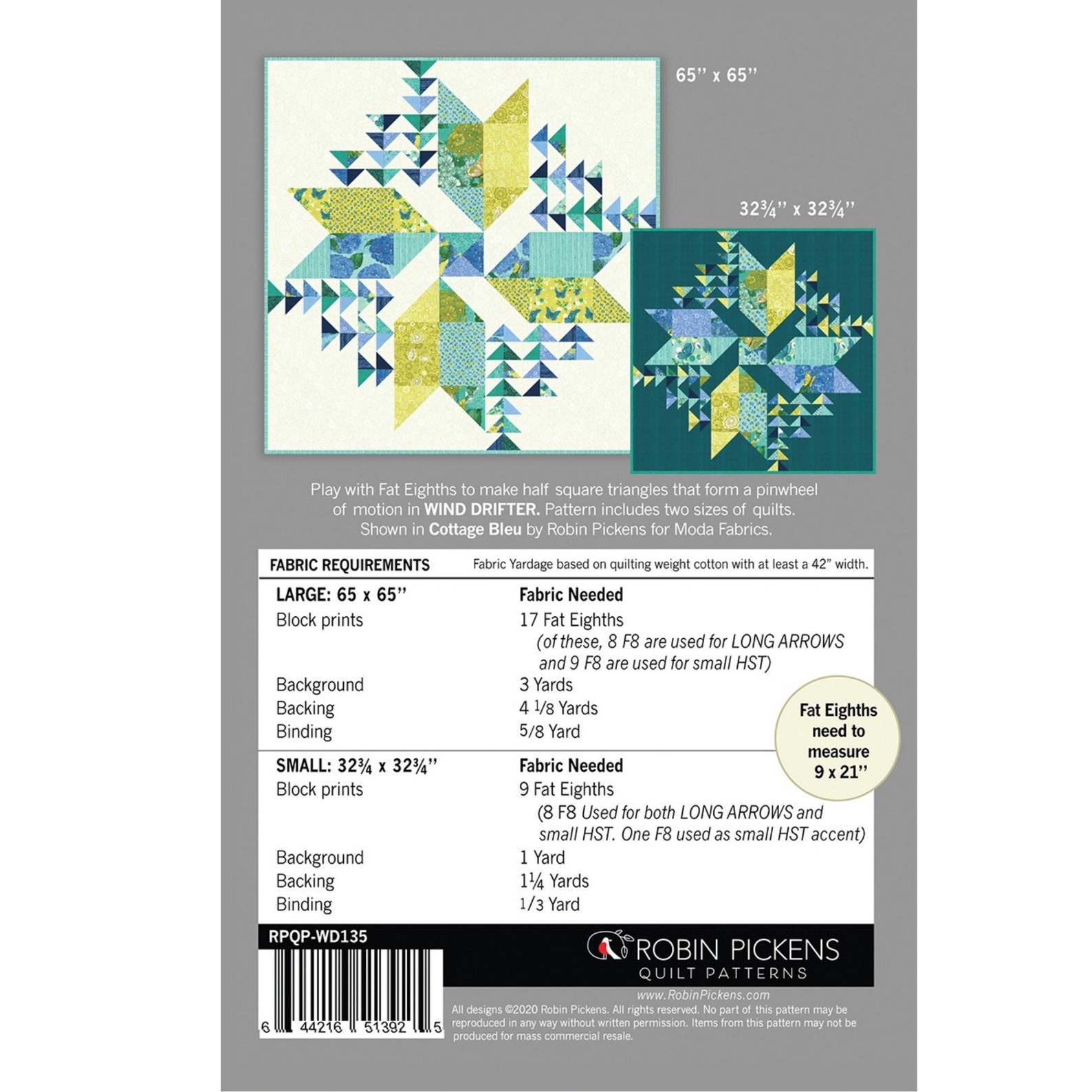 Wind Drifter Quilt Pattern PAPER PATTERN by Robin Pickens | Etsy