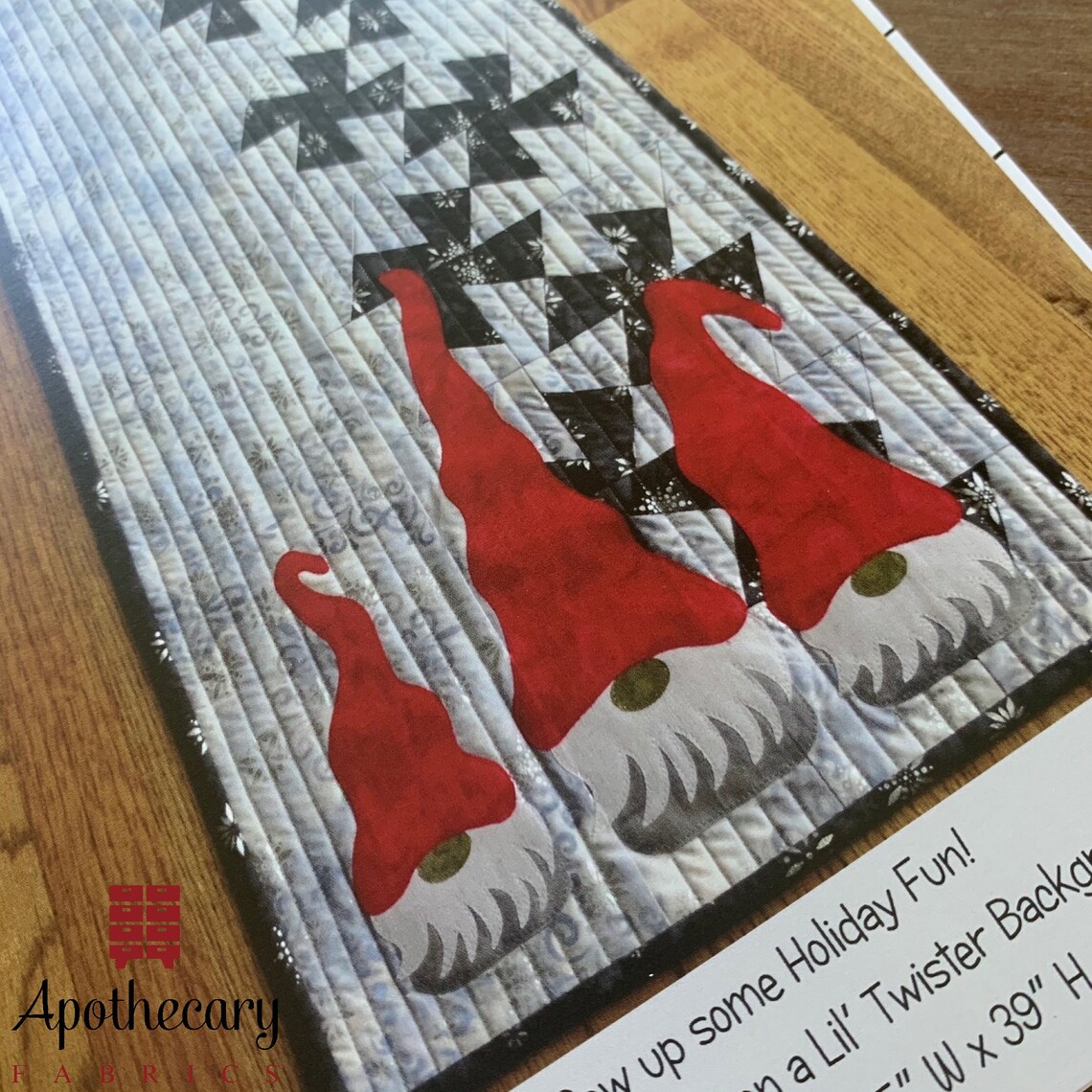 Twister Gnomes Table Runner Pattern - PAPER PATTERN - Designed by ...