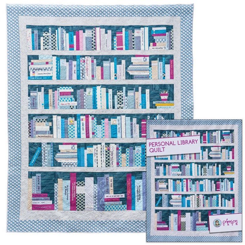 Personal Library Quilt Pattern - PAPER PATTERN - Perfect for Book Lovers - Crimson Tate - Etsy
