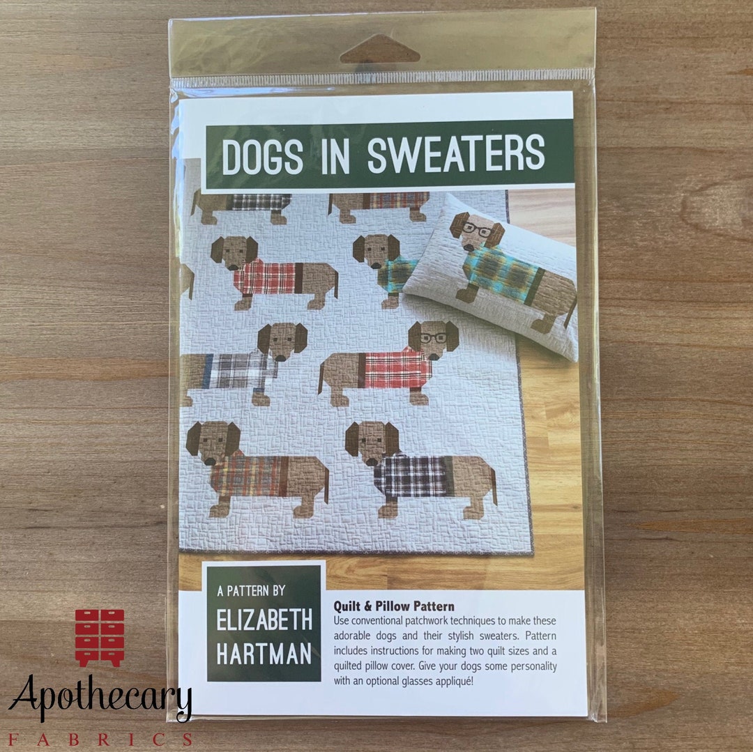 Dogs in Sweaters Quilt Pattern PAPER PATTERN Elizabeth - Etsy