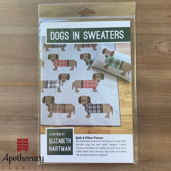 Dogs in Sweaters Quilt Pattern PAPER PATTERN Elizabeth | Etsy