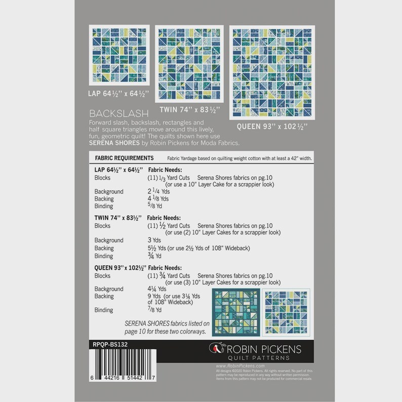Backslash Modern Quilt Pattern - PAPER PATTERN - Easy Stash Buster - Etsy