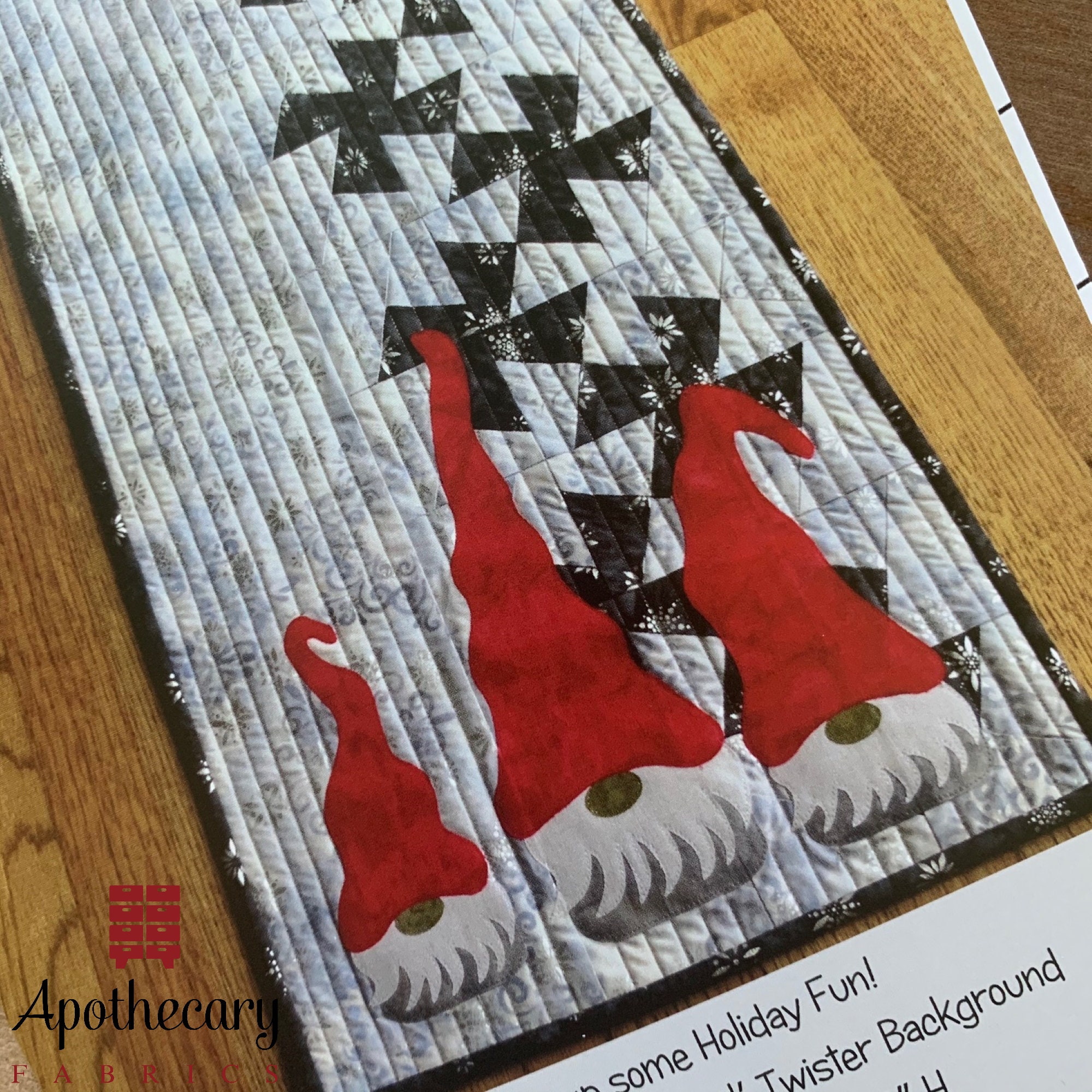 Twister Gnomes Table Runner Pattern - PAPER PATTERN - Designed by ...