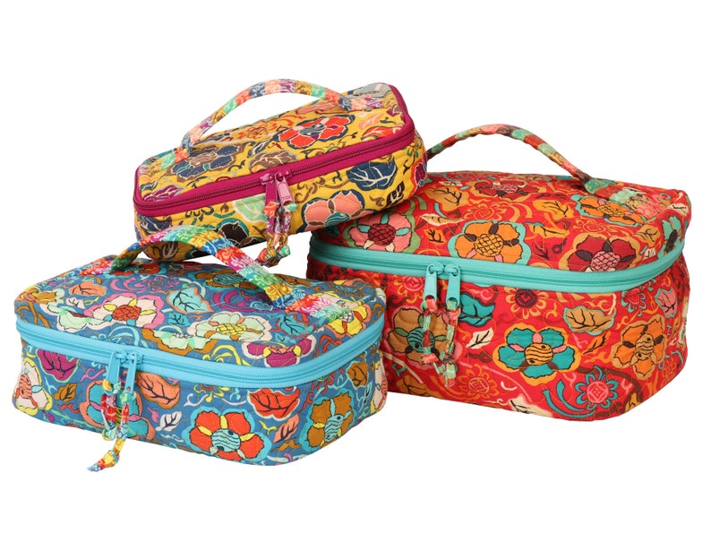 All Aboard Train Case Trio Sewing Pattern - PAPER PATTERN - Tote Bag ...