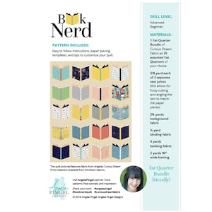 Book Nerd Softcover Quilt Pattern - PAPER PATTERN - Designed by Angela ...