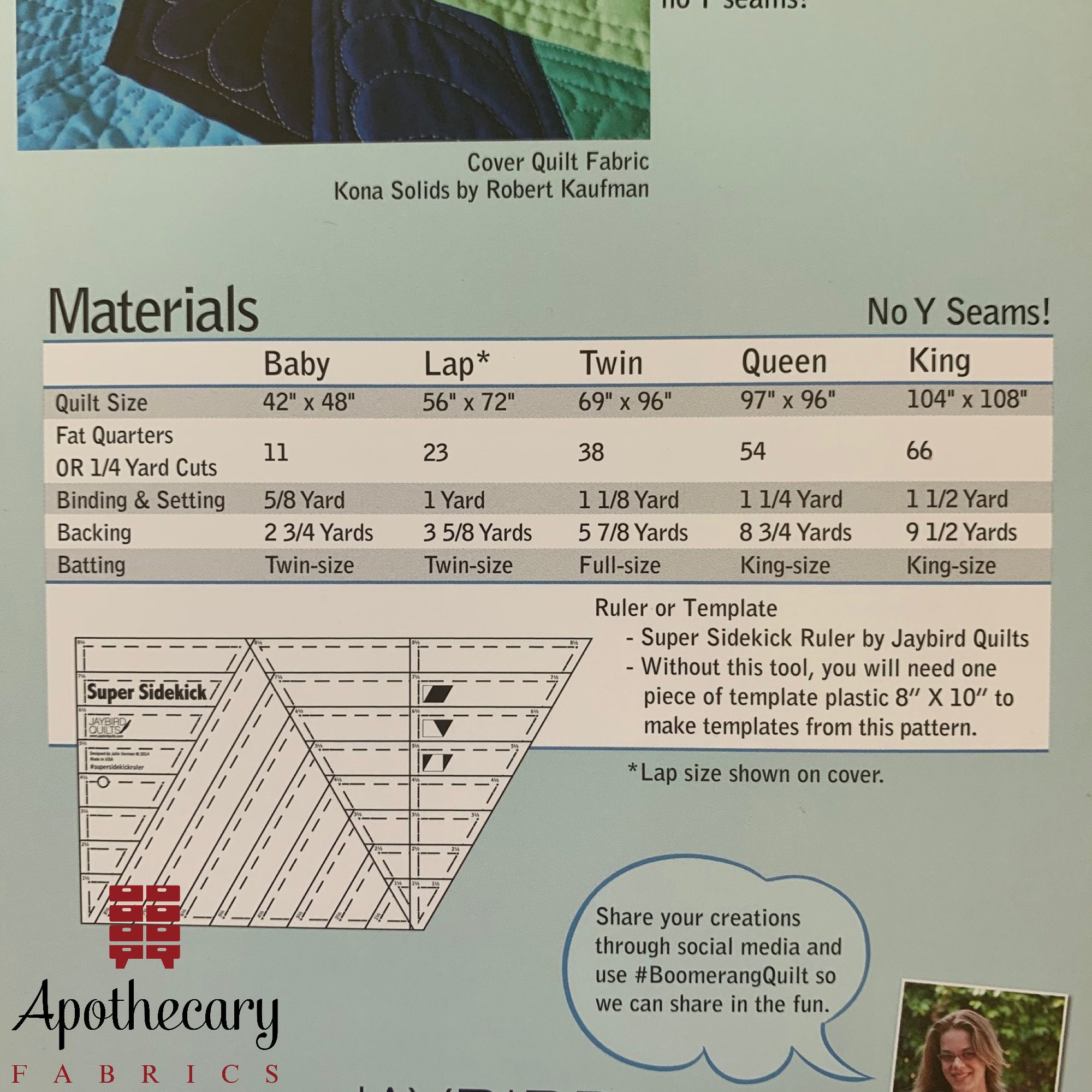 Boomerang Quilt Pattern - PAPER PATTERN - Designed by Jaybird Quilts ...