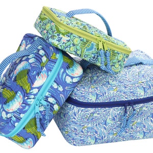 All Aboard Train Case Trio Sewing Pattern - PAPER PATTERN - Tote Bag ...