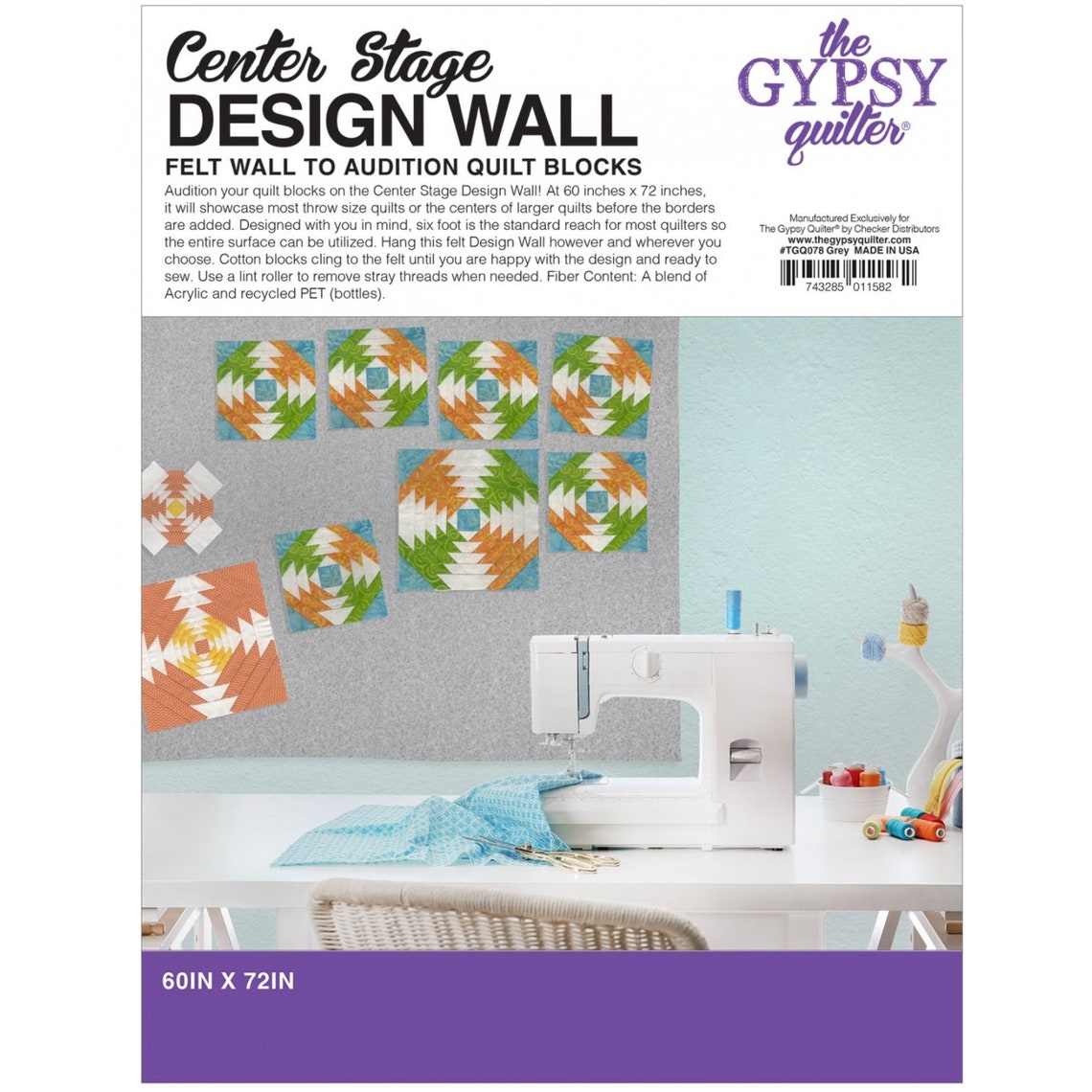 Quilt Block Design Wall Center Stage Grey Felt Designing | Etsy