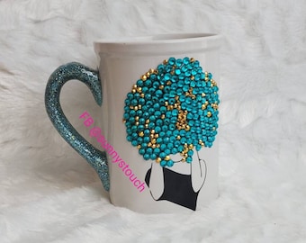 Rhinestonecoffeemug, Beautiful Mug, Coffee Mug, Rhinestone Mug, Coffee ...