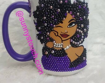 Rhinestonecoffeemug, Beautiful Mug, Coffee Mug, Rhinestone Mug, Coffee ...