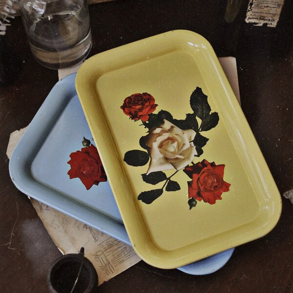 Floral Metal Tray - Etsy