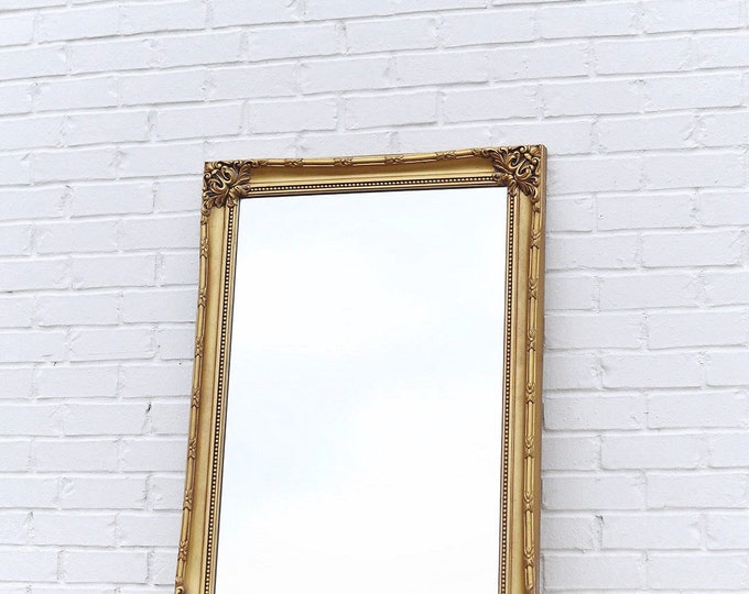 Vintage Large Gold Frame Wall or Floor Mirror - Etsy