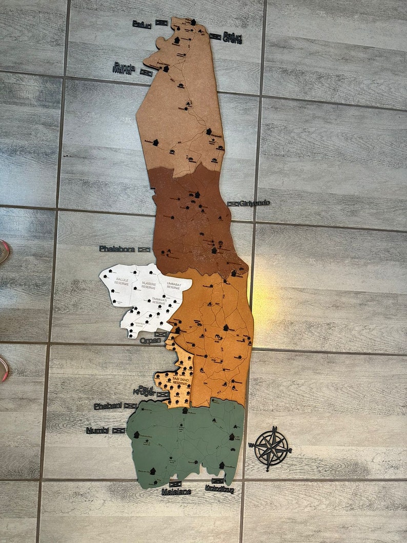 Kruger Park Laser Cut Digital Map 3d, 1.5m Tall, South Africa Safari ...