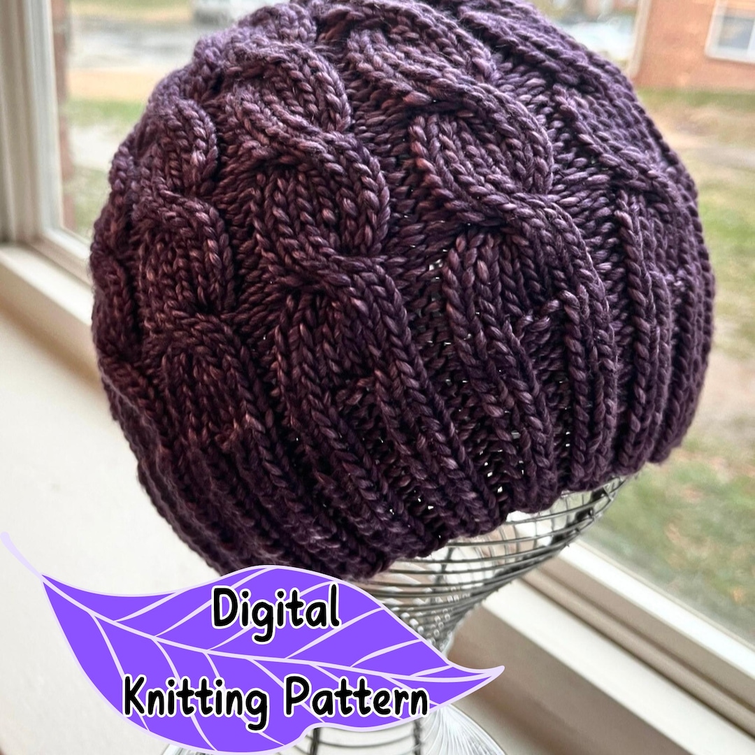 Knit Pattern Only, Simple Cable Beanie Knit PATTERN for Beginners - Etsy