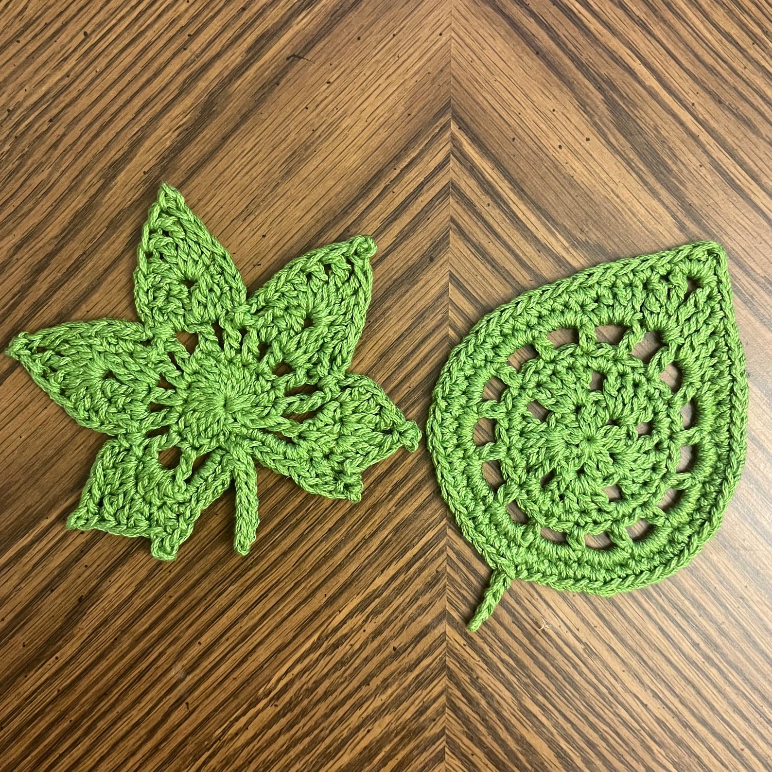 PATTERN ONLY, Aspen Leaf and Maple Leaf Bundle. Crochet, Coaster, Wall ...