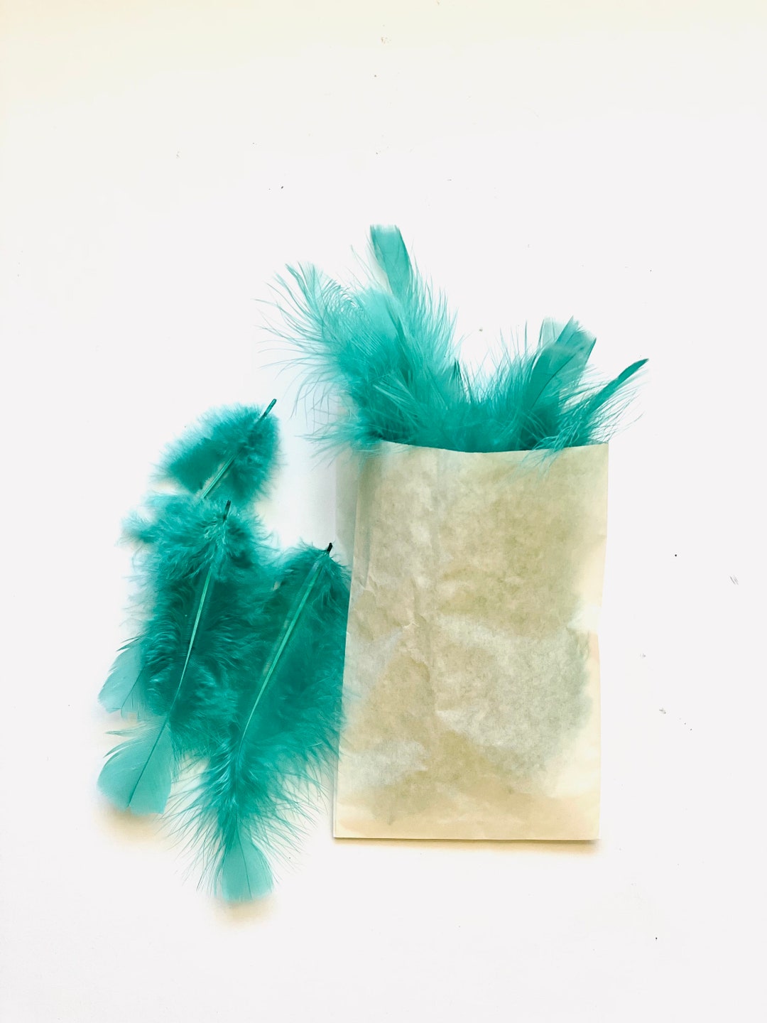 20 Beautiful Craft Fluff Feathers Turquoise Approx. Marabu - Etsy