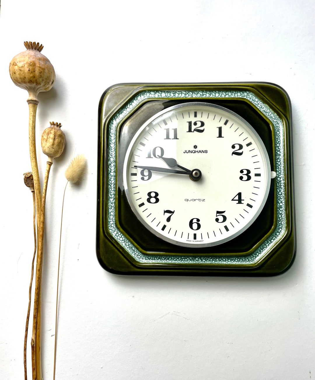 Beautiful Vintage Kitchen Clock | Wall Clock by Junghans | Ceramic ...