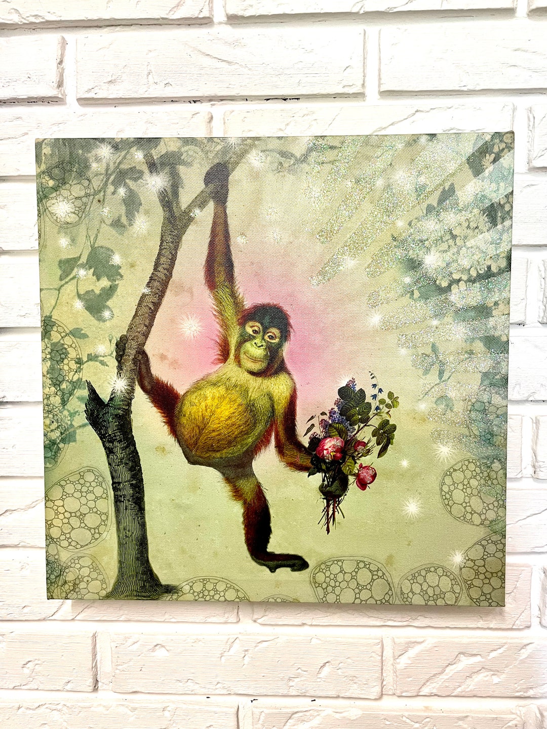 Adorable Monkey Mural by Papayaart | Wall Decoration | Children's Room ...