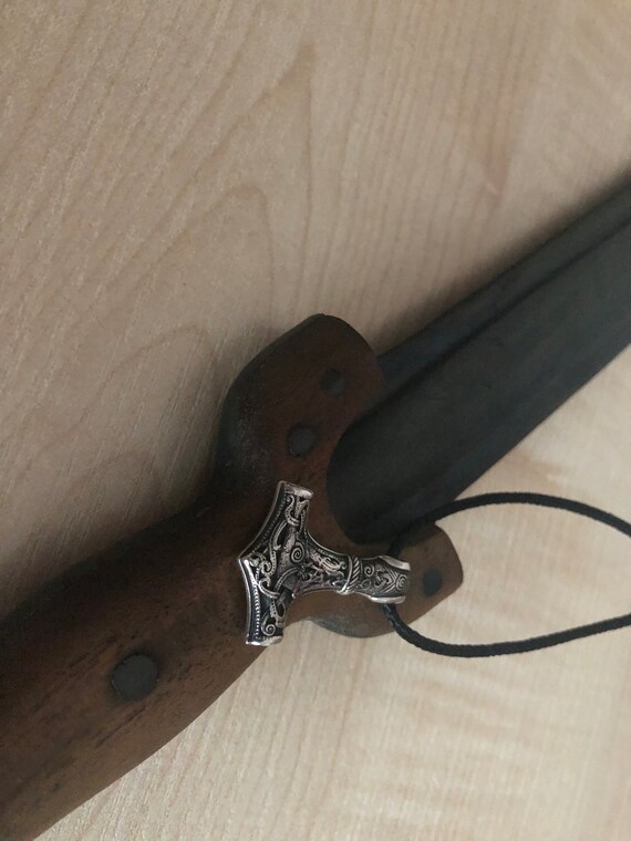 Silver Thor's hammer Mjolnir, handmade pendant, gift … - Gem