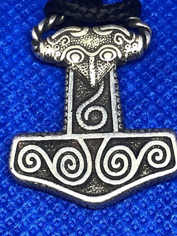 Sterling Silver Thor's Hammer Pendant: Handmade Mjoln… - Gem