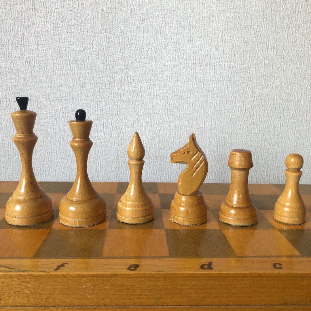 Vintage Soviet Tournament Wooden Chess Set of 60-s With a Big Varnished ...