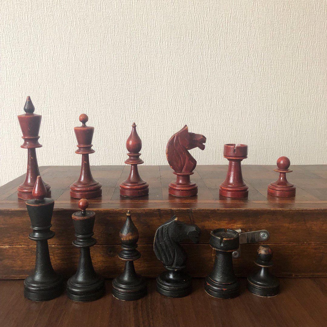 Vintage Soviet Wooden Chess Set From the 30s "laughing Knights": Rare ...
