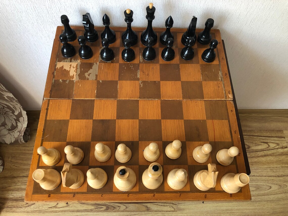 Vintage Tournament Wooden Chess Set of 60-s Soviet Chess - Etsy
