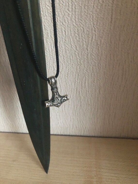 Sterling Silver Thor's Hammer Pendant: Handmade Mjoln… - Gem