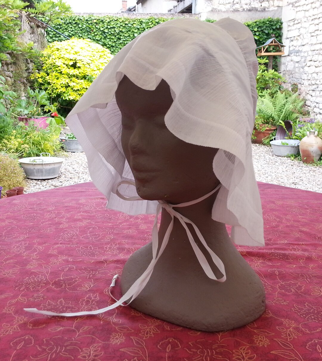 Antique Early 1900s French Women's White Cotton Bonnet Coiffe With ...