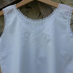 Vintage French Child's Chemise Slip White Cotton Embroidered With Name ...