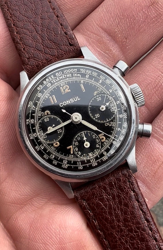 Rare Vintage CONSUL Chronograph, Valjoux 72, waterpro… - Gem