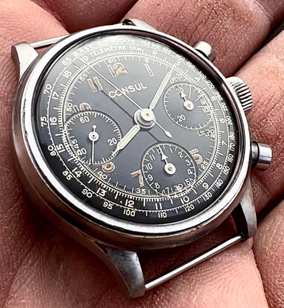 Rare Vintage CONSUL Chronograph, Valjoux 72, waterpro… - Gem