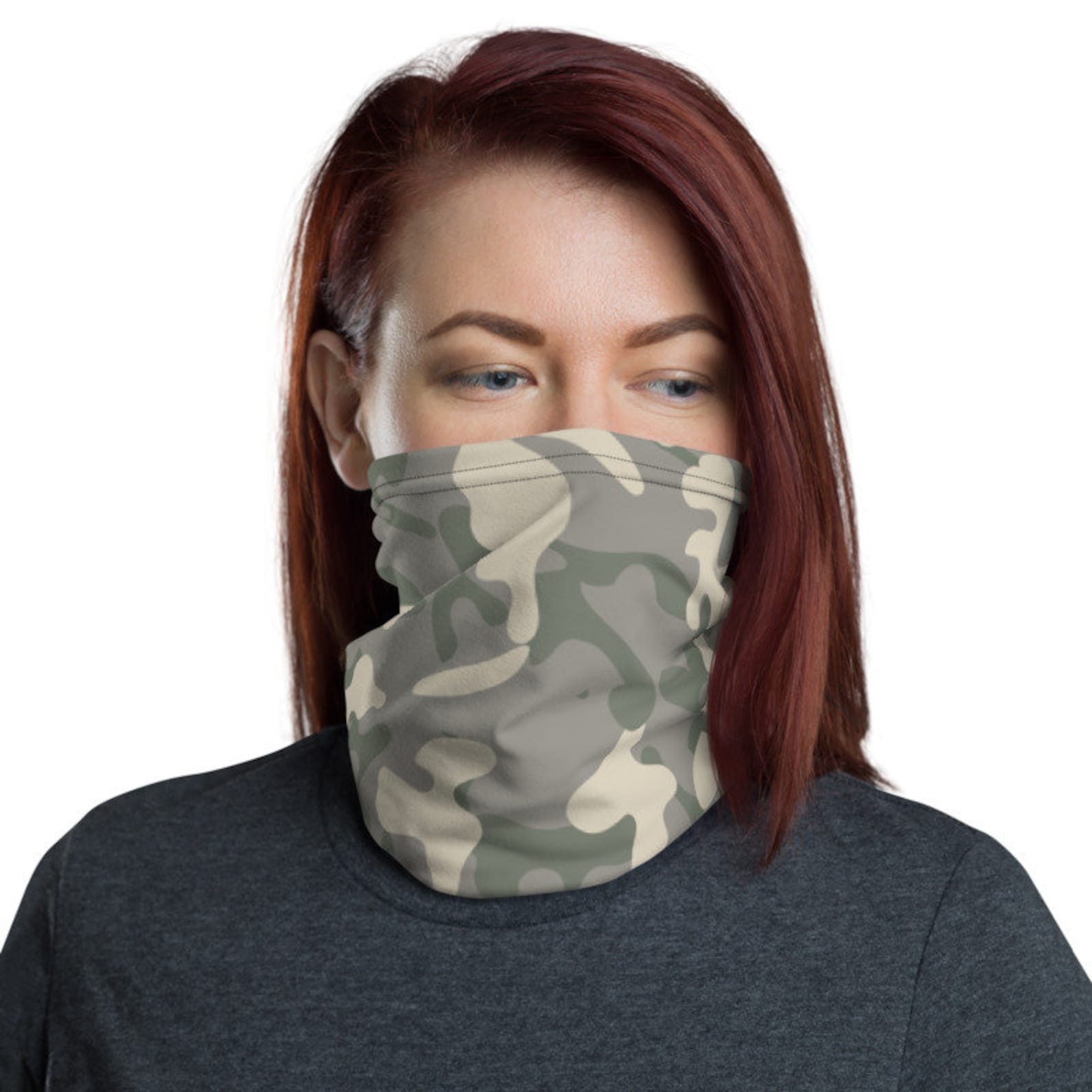 Grey Camo Neck Gaiter, Face Shield, Bandana, Unisex - Etsy