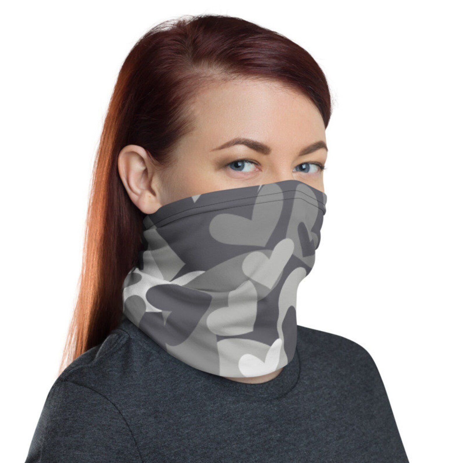 Hearts Print Neck Gaiter 2 - Etsy