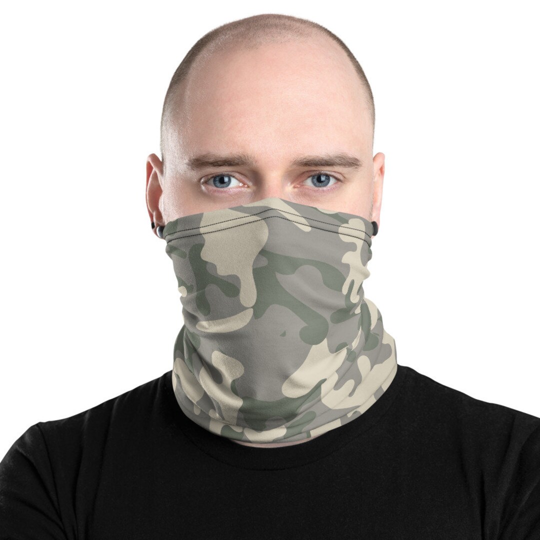 Grey Camo Neck Gaiter, Face Shield, Bandana, Unisex - Etsy