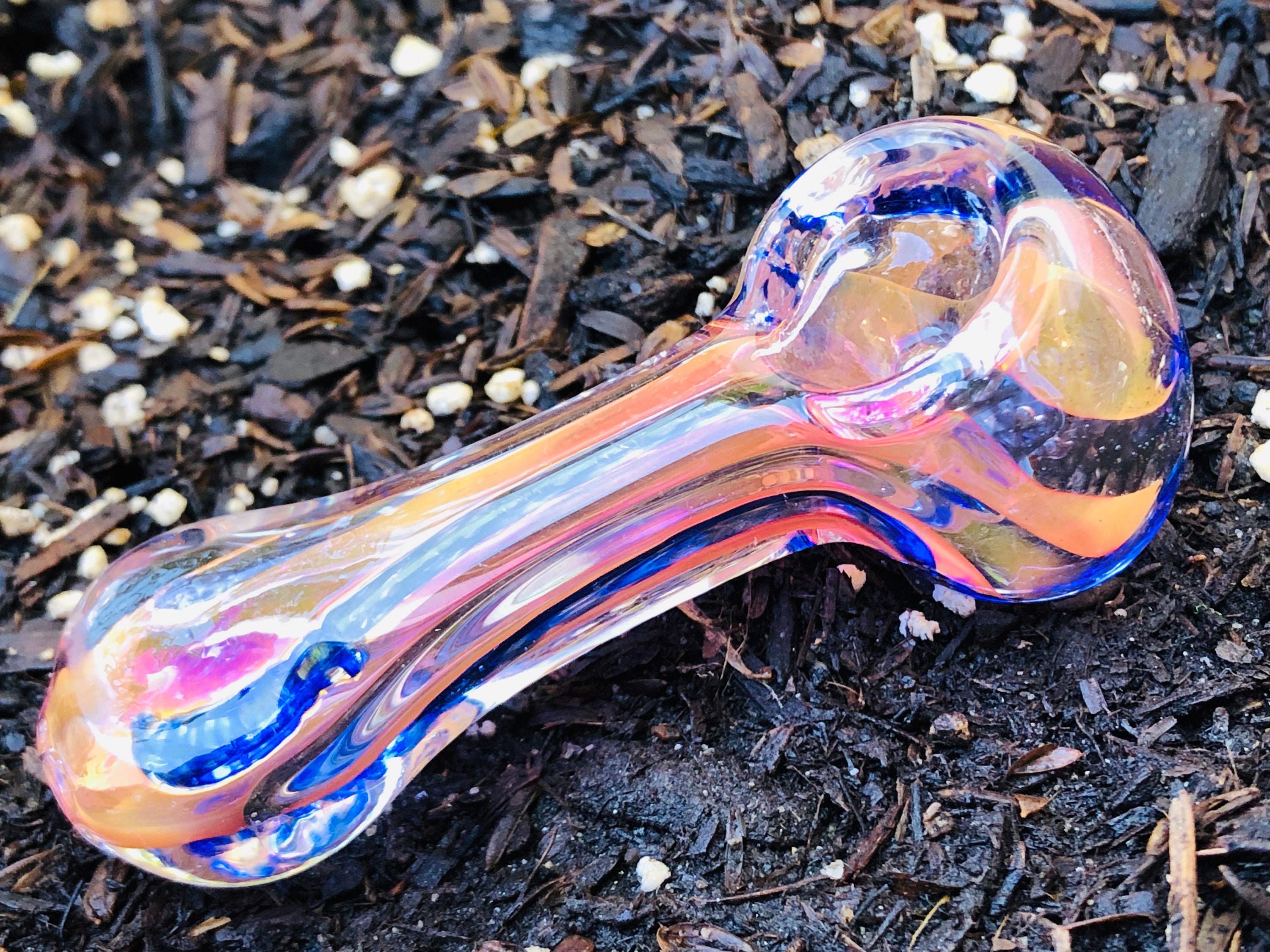 Tobacciana Art & Collectibles Gold Fumed Pink Lady Glass Chillum ...