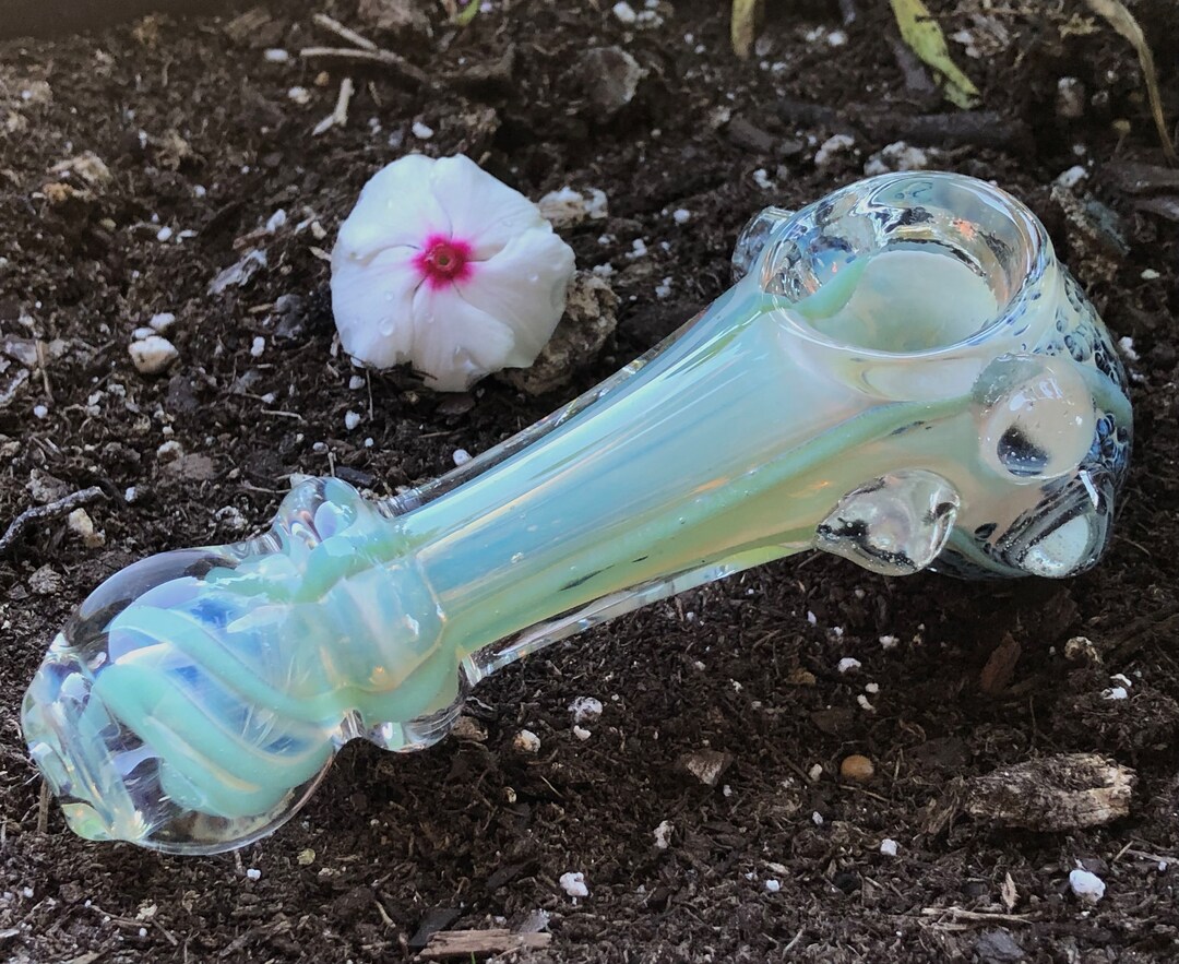 New Limited 4”INCH Mint Green Gold Fumed Handpipes Collectible Color ...