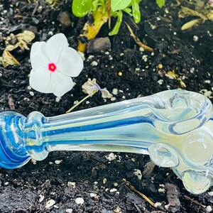 New 4”INCH Blue Gold Fumed Handpipe Collectible Color Changing Pipe ...