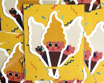 Mini Sticker Pink Drink Whipped Cream Vinyl Decal PRINTED - Etsy