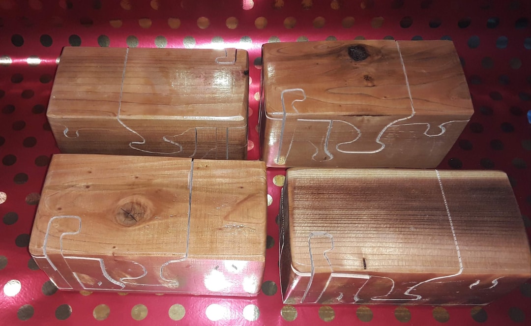 8 Piece Cedar Puzzle Box - Etsy